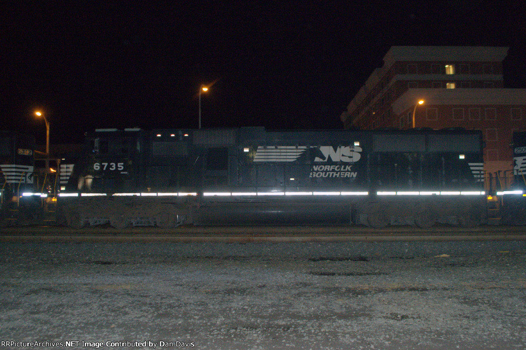 NS SD60I 6735 trails on 10A